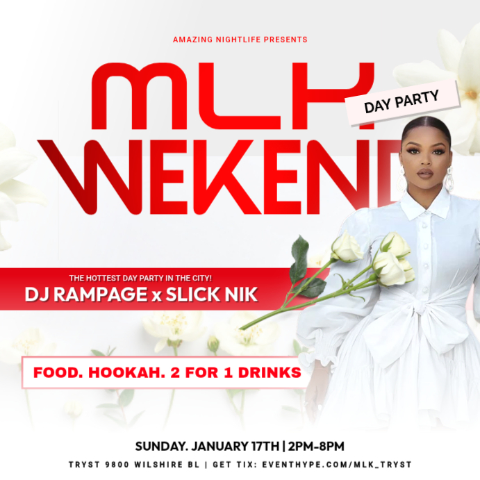 White Maximalist Mlk Weekend Day Party R&b Vibes Nightlife Event ...
