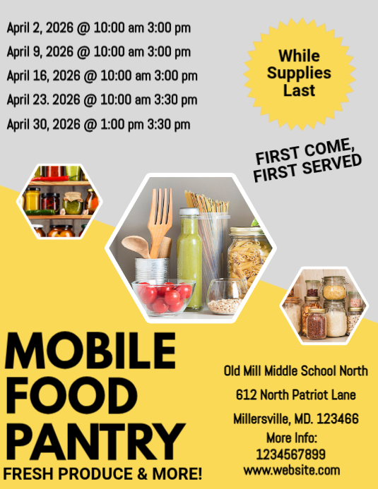 White Maximalist Mobile Food Pantry Flyer (us Letter) Template ...