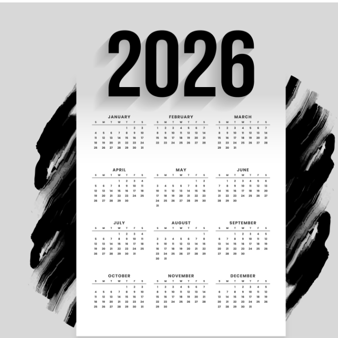 Plantilla de White Maximalist Modern Calendar Design Simple Calendar ...