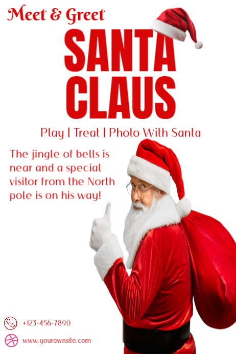 White Maximalist Modern Santa Claus Meet And Greet Social Media Post ...