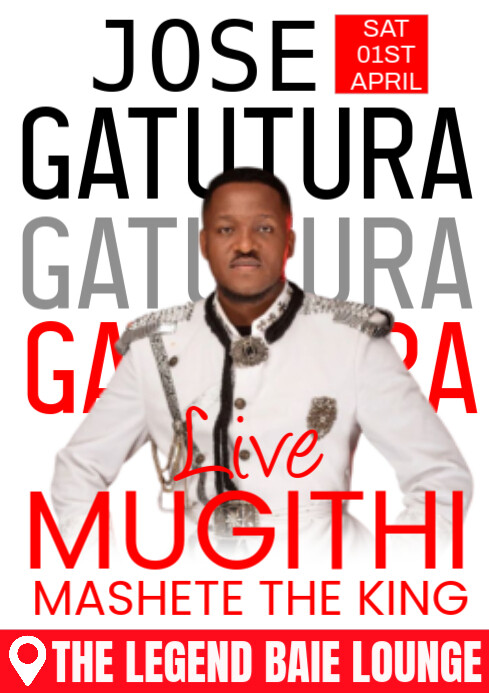 White Maximalist Mugithi Flyer A4 Template | PosterMyWall