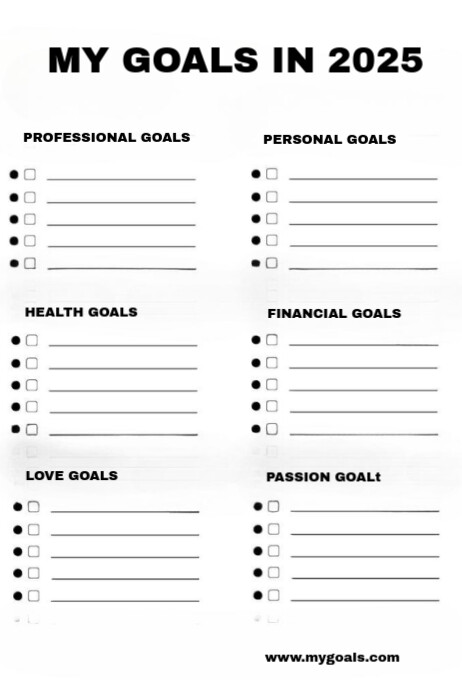 Copy of White Maximalist My Goals In 2025 Poster | PosterMyWall