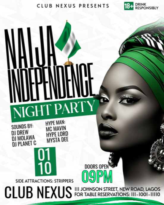 Copy of White Maximalist Naija Independence Night Party Instagram ...