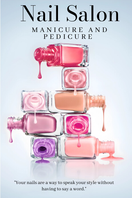 White Maximalist Nail Salon Poster Template | PosterMyWall