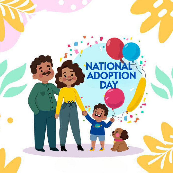 White Maximalist National Adoption Day Instagram Post Template ...