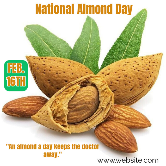 White Maximalist National Almond Day Instagram Post Template | PosterMyWall