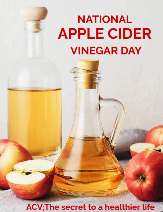 Plantilla de White Maximalist National Apple Cider Vinegar Day Flyer ...