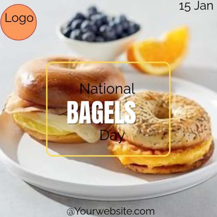 White Maximalist National Bagels Day Online Design Flyer/template ...