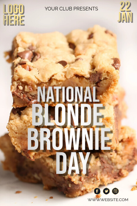 Plantilla de White Maximalist National Blonde Brownie Day Poster ...