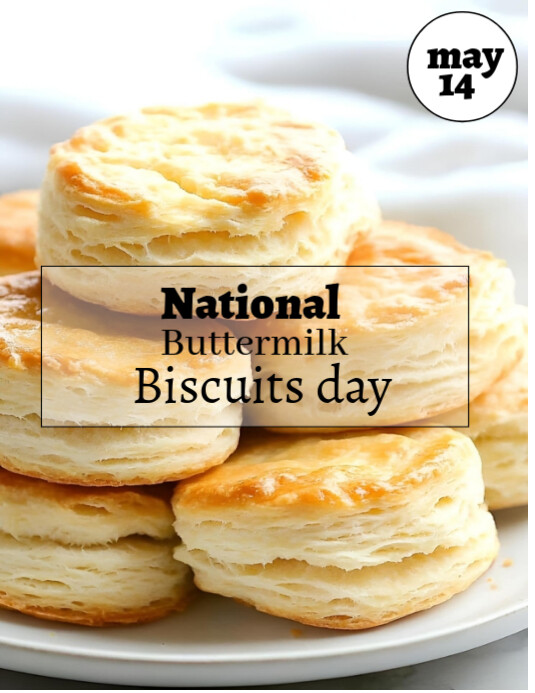 White Maximalist National Buttermilk Biscuits Day Flyer (us Letter ...