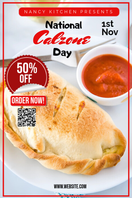 Copy of White Maximalist National Calzone Day Poster | PosterMyWall