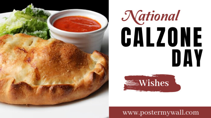 White Maximalist National Calzone Day Twitter Post Template | PosterMyWall
