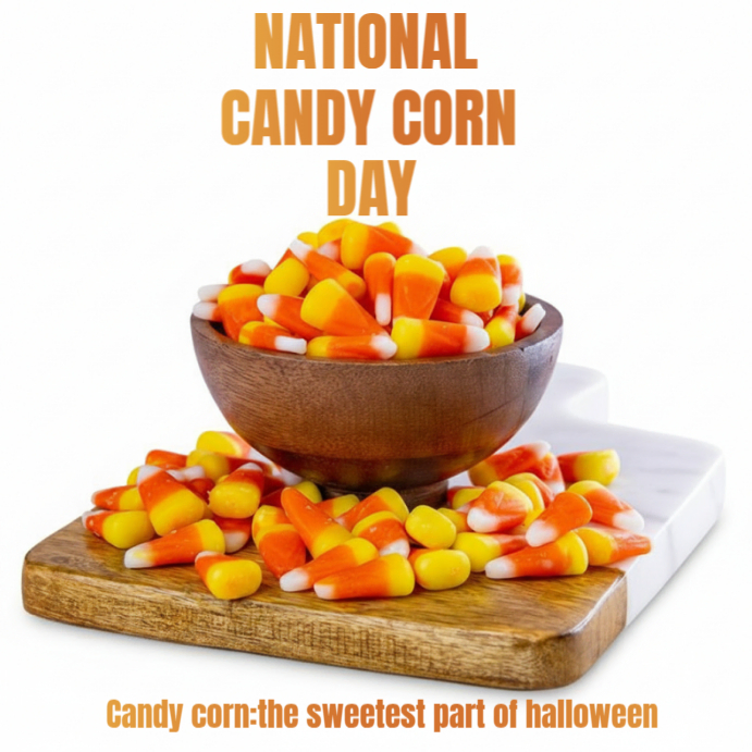 White Maximalist National Candy Corn Day Instagram Post Template ...