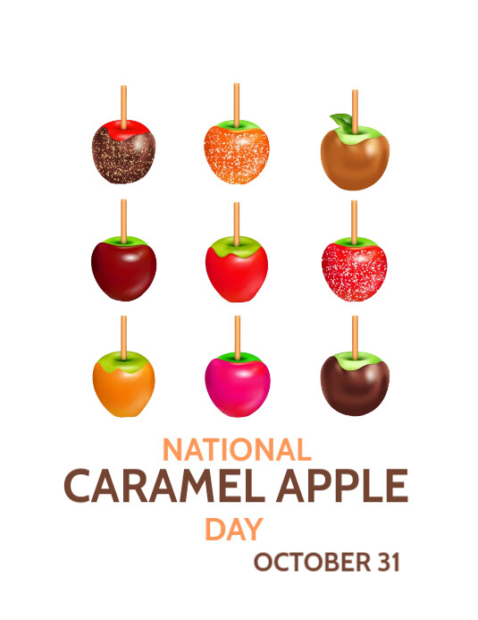 Copy of White Maximalist National Caramel Apple Day Flyer (us Letter ...