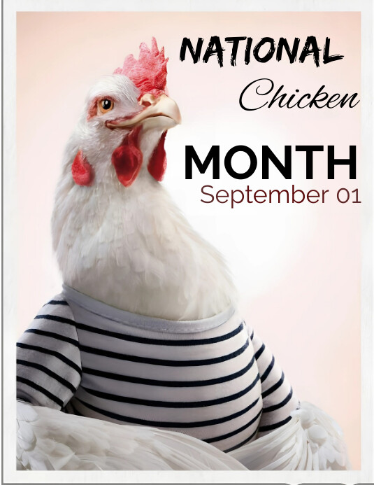 Plantilla de White Maximalist National Chicken Day Flyer ( | PosterMyWall