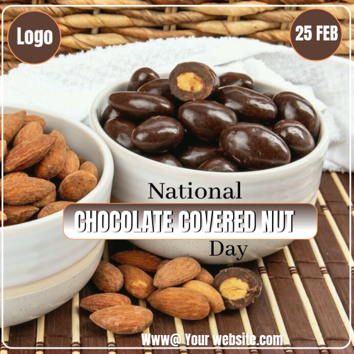 Copy of White Maximalist National Chocolate Covered Nut Day Online ...