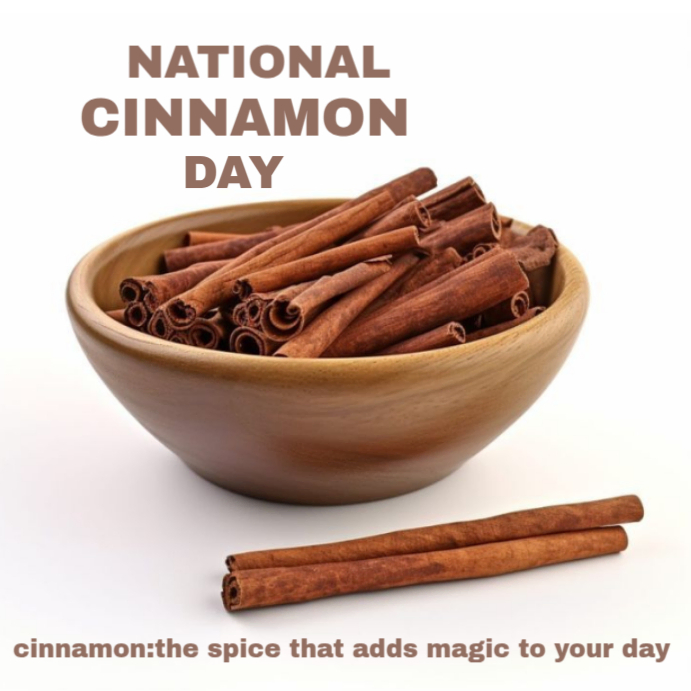 White Maximalist National Cinnamon Day Instagram Post Template ...