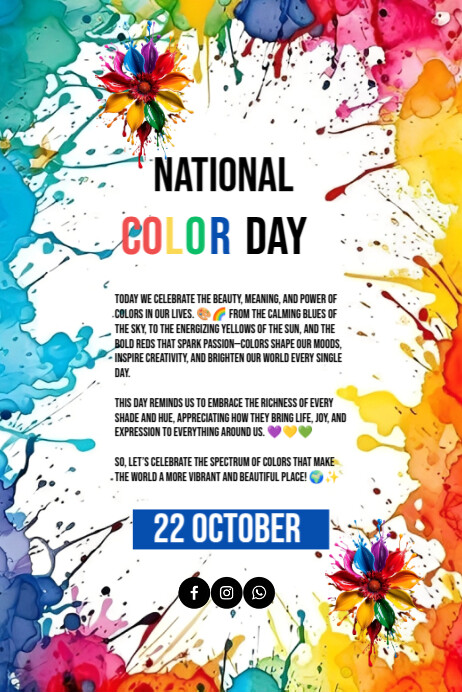 Copy of White Maximalist National Colour Day Poster | PosterMyWall