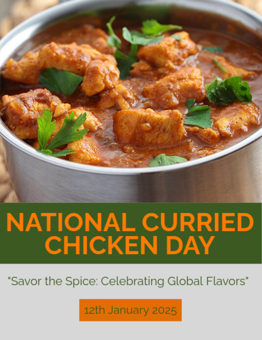 Copy of White Maximalist National Curried Chicken Day Flyer (us Letter ...