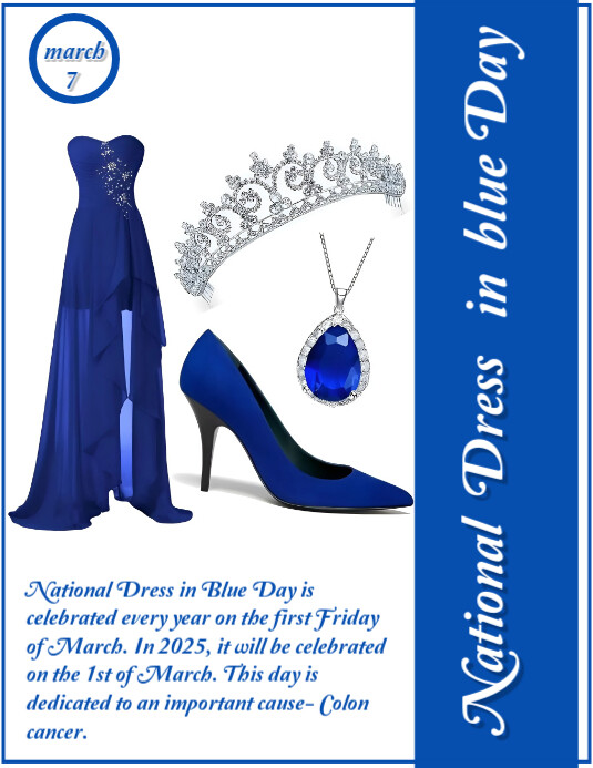 White Maximalist National Dress In Blue Day Flyer (us Letter) Template ...