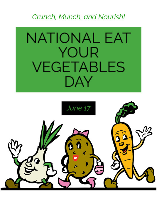 Copy of White Maximalist National Eat Your Vegetables Day Flyer (us ...