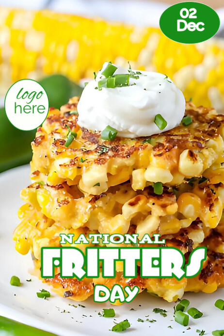 White Maximalist National Fritter Day Poster Template | PosterMyWall