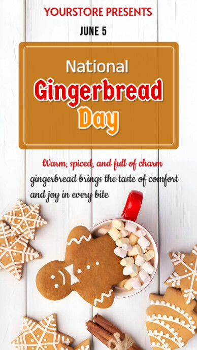 Copy of White Maximalist National Gingerbread Day Instagram Story ...