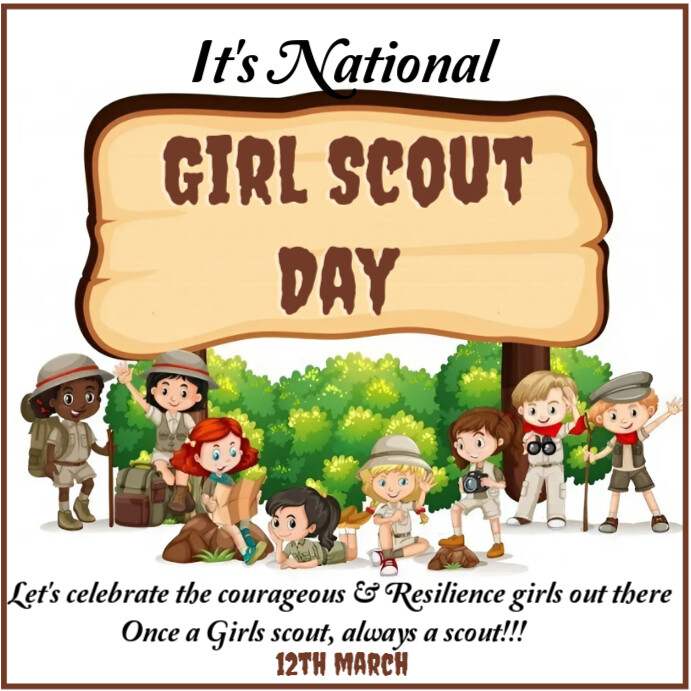 Plantilla de White Maximalist National Girl Scout Day Instagram Post ...