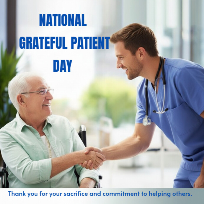 White Maximalist National Grateful Patient Day Instagram Post Template ...