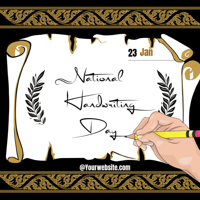 Plantilla de White Maximalist National Handwriting Day Online Design ...