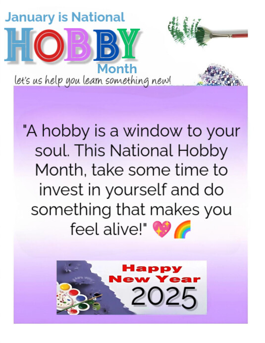 White Maximalist National Hobby Month Flyer (us Letter) Template ...