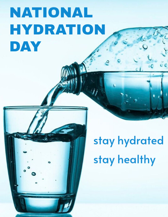 Copy of White Maximalist National Hydration Day Flyer (us Letter ...