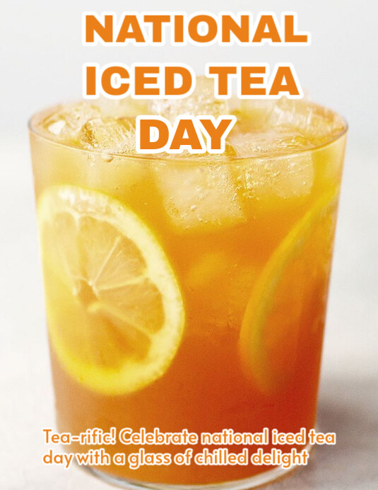 White Maximalist National Iced Tea Flyer (us Letter) Template ...