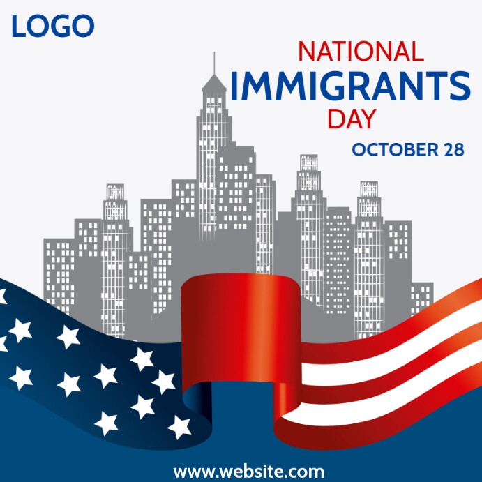 White Maximalist National Immigrants Day Instagram Post Templat ...
