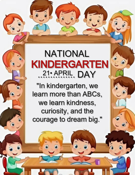 Copy of White Maximalist National Kindergarten Day Flyer (us Letter) | PosterMyWall