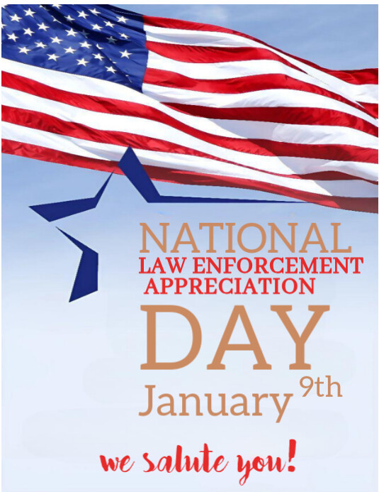 White Maximalist National Law Enforcement Appreciation Day Flyer (us ...