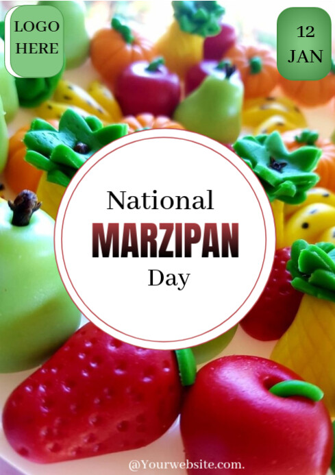 Plantilla de White Maximalist National Marzipan Day Online Design Flyer ...