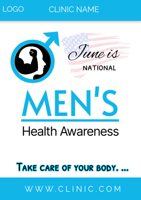 White Maximalist National Men's Health Awaren Template | PosterMyWall