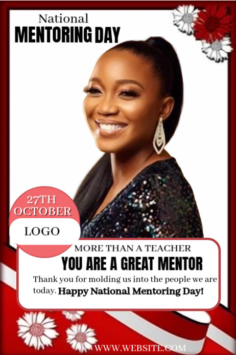 White Maximalist National Mentoring Day Online Design Flyer/template ...