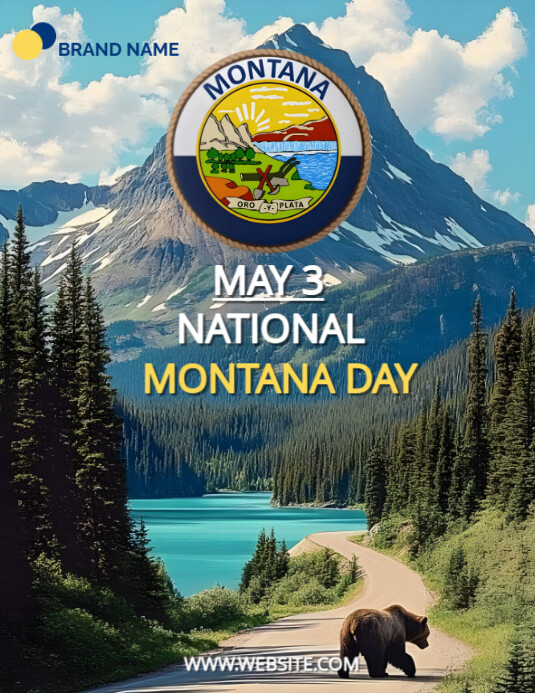 Plantilla de White Maximalist National Montana Day Flyer (us Letter ...