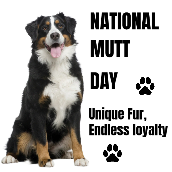 White Maximalist National Mutt Day Instagram Post Template | PosterMyWall