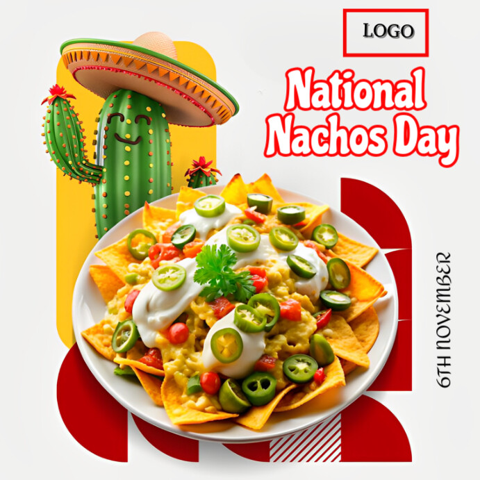 White Maximalist National Nachos Day Instagram Post Template | PosterMyWall