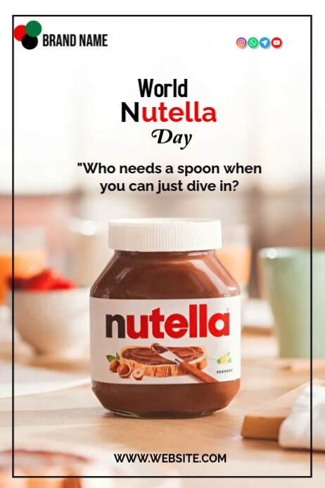 Copy of White Maximalist National Nutella Day Poster | PosterMyWall
