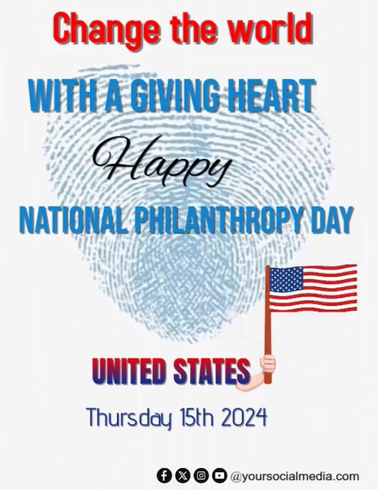 White Maximalist National Philanthropy Day Flyer (us Letter) Template ...