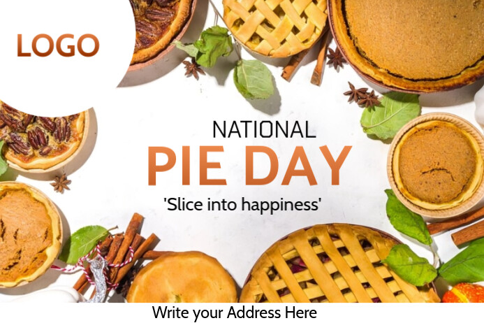 White Maximalist National Pie Day Poster Template | PosterMyWall