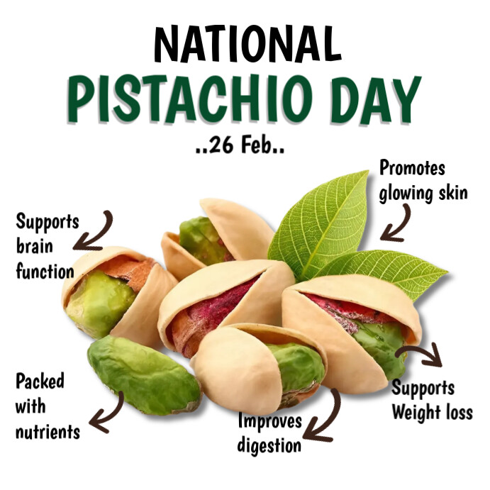 White Maximalist National Pistachio Day Instagram Post Template | PosterMyWall