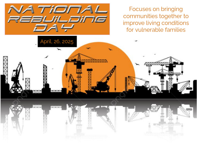 White Maximalist National Rebuilding Day Flyer (us Letter) Templat ...