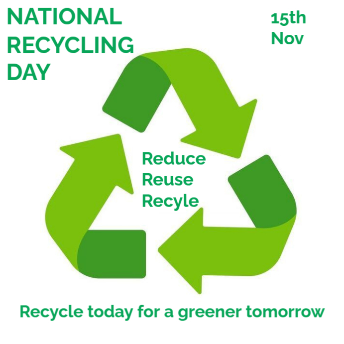 White Maximalist National Recycling Day Instagram Post Template ...