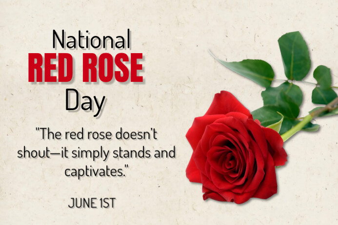 Copy of White Maximalist National Red Rose Day Poster | PosterMyWall