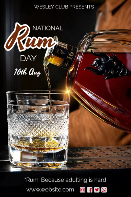 Plantilla de White Maximalist National Rum Day Poster | PosterMyWall